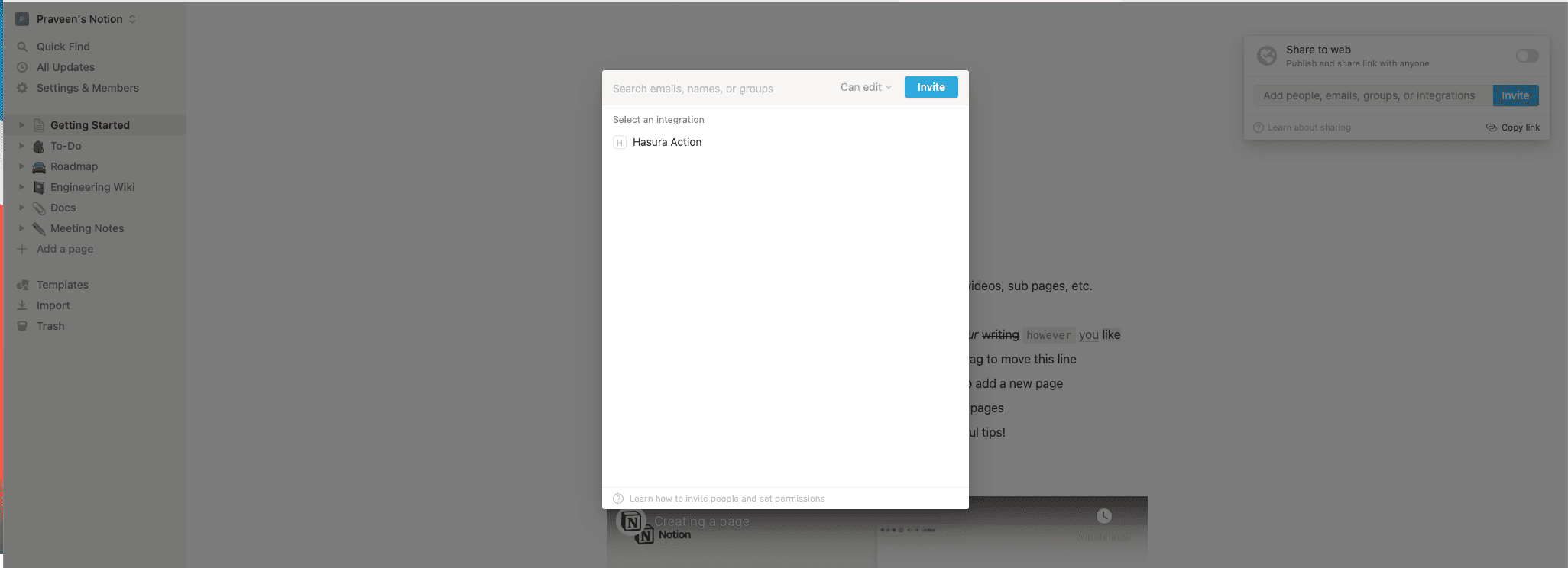 Creating a GraphQL API for Notion with Hasura Actions