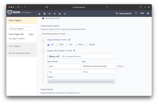 Trigger Serverless DigitalOcean Functions with Hasura Events